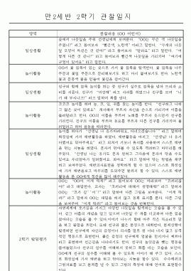 만2세 2학기 (9월-2월) 놀이활동,일상생활영역 관찰일지 44명-1페이지