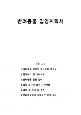 반려동물 입양계획서-1페이지