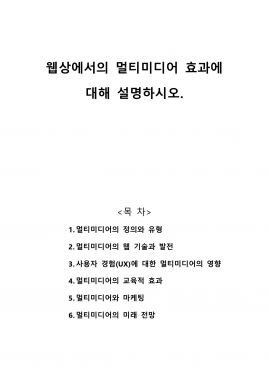 웹상에서의 멀티미디어 효과에 대해 설명하시오-1페이지