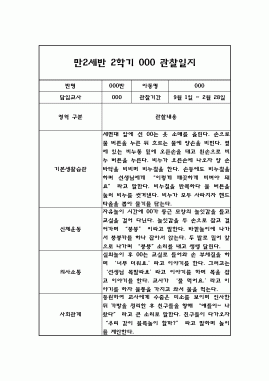 만2세 하반기 평가제 관찰일지 및 2학기 발달평가-1페이지