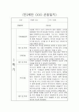 만2세 1학기 평가제 관찰일지 및 6개영역별 발달평가-1페이지