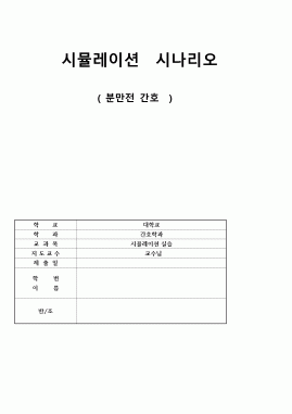 시뮬시나리오_분만전간호-1페이지