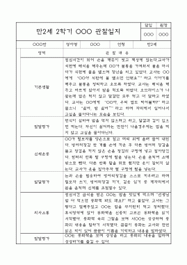 만2세반 하반기 (9월-2월) 관찰일지 및 발달평가 (평가인증A 관찰일지)-1페이지