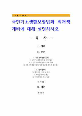 국민기초생활보장법과 최저생계비에 대해 설명하시오-1페이지