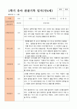 만4세 1학기 관찰일지 20명 3-8월 동안의 관찰내용입니다-1페이지