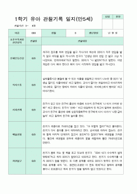 만5세 1년 관찰일지 3-2월 1학기 2학기 18명 36 페이지-1페이지