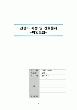 [아동간호학] 신생아 사정 및 중재(마인드맵)-1페이지