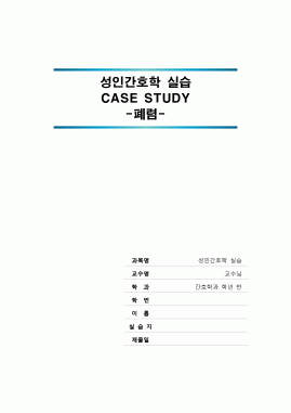 [성인간호학 실습] SICU 폐렴 간호과정-1페이지