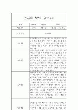 만2세 놀이활동과 일상생활영역 1학기 관찰일지 / 총평-1페이지