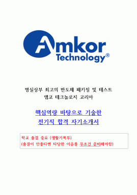 2024년도 앰코 시설환경안전 전기직 합격자기소개서(무경력합격)-1페이지