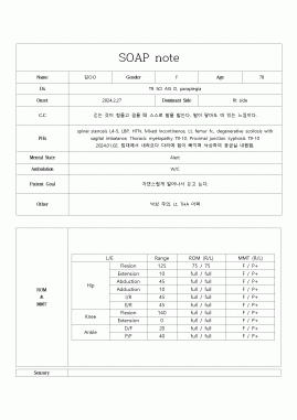 1. SOAP note ASIA D SCI 환자분-1페이지