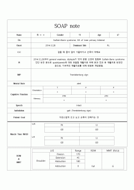 10. SOAP note Guillain-Barre syndrome 환자분-1페이지