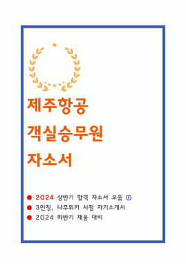 제주항공 자소서 24년 상반기 합격 1-1페이지