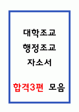 대학조교 자소서 합격 3편모음-1페이지