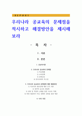 우리나라 공교육의 문제점을 적시하고 해결방안을 제시해 보라-1페이지