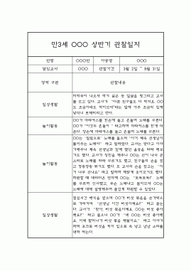 만3세반 일상놀이영역 1년 관찰일지 (1학기,2학기 구분된 종합발달평가 첨부)-1페이지