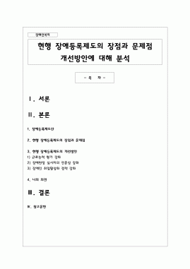 현행 장애등록제도의 장점과 문제점 개선방안에 대해 분석-1페이지