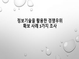 정보기술을 활용한 경쟁우위 확보 사례3가지 조사-1페이지