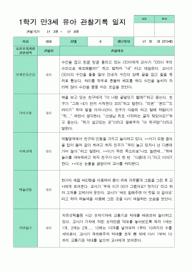 [관찰+발달] 만 3세 17명의  1학기 관찰일지와 발달평가 평가제-1페이지