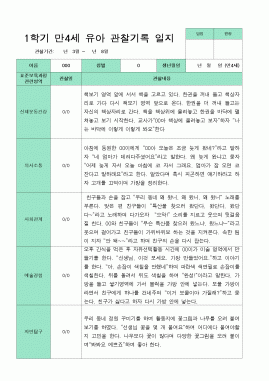 [관찰+발달]만 4세 22명 1학기 관찰일지와  발달평가 평가제-1페이지