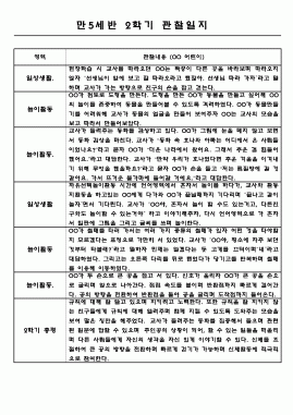 만5세 2학기 하반기 놀이일상 관찰일지 / 총평 5명-1페이지