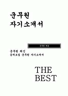 (군무원 자기소개서) 합격 예문 군무원 자소서 군무원 지원동기 및 비전 가정 및 생활환경 성장과정 자아표현 (성격, 국가관, 안보관, 좌우명, 가치관 등)-1페이지