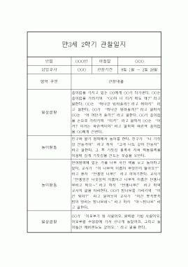 만3세반 2학기 놀이활동,일상생활 관찰일지 17명 (종합발달평가 포함)-1페이지