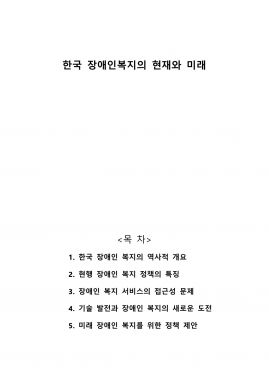 한국 장애인복지의 현재와 미래-1페이지