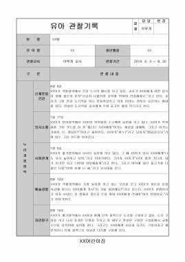 어린이집 유치원 만3,4,5세, 5,6,7세 2분기(6,7,8월) 유아 관찰일지(15명)-1페이지