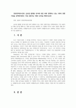 경영전략론4공통 글로벌 플랫폼 상거래 산업 내에 경쟁하고 있는 3개의 경쟁기업을 선택하여한국 기업 포함가능 VRIO 분석을 행하시오00-1페이지