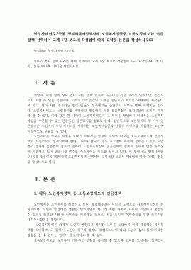 행정사례연구3공통 정부의복지정책사례 노인복지정책중 소득보장제도와 연금정책 선택하여 교재 5장 보고서 작성법에 따라 요약문 본문을 작성하시오00-1페이지