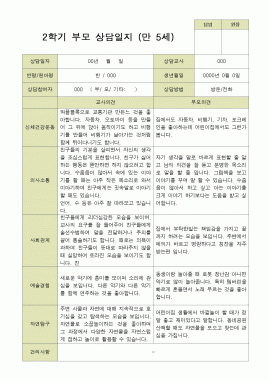 평가제 -만 5세 25명 2학기 부모상담일지 와 발달평가-1페이지