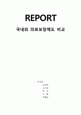 국내외 의료보장제도 필요성, 유형(사회보험,국가보건서비스,민간보험방식), 비교, 문제점, 향후 우리나라 의료보장제도의 개선점-1페이지