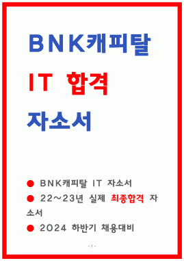 BNK캐피탈 IT 자소서-1페이지