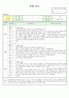 어린이집 유치원 만3세, 5세 1분기(3,4,5월) 유아 관찰일지(15명)-1페이지