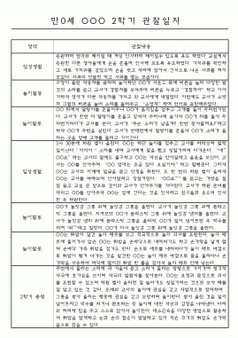 만0세 2학기 (9월에서 2월) 관찰일지 5명 (평가인증A 관찰기록)-1페이지