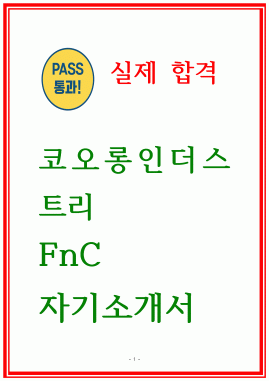 코오롱인더스트리 FnC 자소서 24년 하반기-1페이지