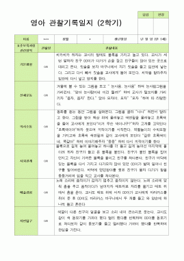 관찰일지 -만 1세 10명 2학기 평가제 영아관찰일지-1페이지