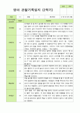 관찰일지 -만 2세 12명 2학기 평가제 영아관찰일지-1페이지