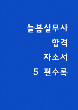 늘봄행정실무사 최종합격 자소서 5편 수록 올o-1페이지