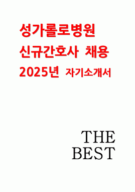 [성가롤로병원 간호사 자기소개서] 합격예문 2025년 성가롤로병원 자소서 성가롤로병원 지원동기 및 입사 후 각오 인생에서 가장 중요하게 생각하는 가치-1페이지