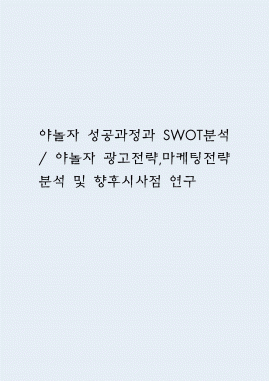 야놀자 성공과정과 SWOT분석 / 야놀자 광고전략,마케팅전략 분석 및 향후시사점 연구-1페이지