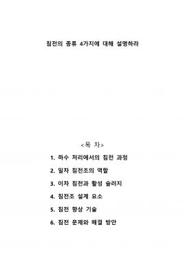 침전의 종류 4가지에 대해 설명하라-1페이지