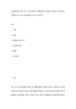 (산업복지론) 2022년 10월 평택소재 제빵공장에서 발생한 노동자의 사망사고는 작업장이 “먹고 사는 것만 해결하는 곳이 아니어야 함 (2)-1페이지