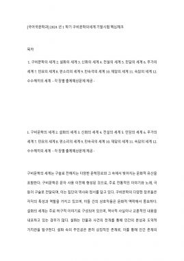 [국어국문학과] 2024년 1학기 구비문학의세계 기말시험 핵심체크-1페이지