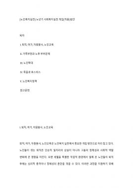 [노인복지실천] 노년기 사회복지실천 개입(적용)방안-1페이지