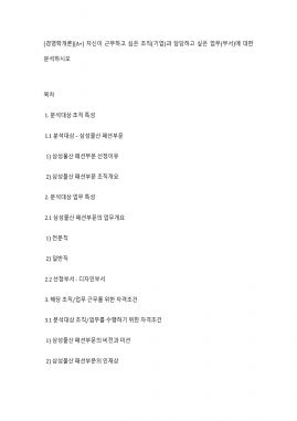 [경영학개론][A+] 자신이 근무하고 싶은 조직(기업)과 담당하고 싶은 업무(부서)에 대한 분석하시오-1페이지