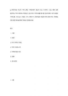 [a+취득자료] 자신의 가족 (혹은 가족문제가 중심이 되는 드라마나 소설, 영화 등에 등장하는 가족 사례여도 무방함. 단, 참고하고 가족사례를 명시할 것)에 대해 3대가 포함된 가계도를 그리고(손 그림을 그려 스캔한 후 그림파일로 한글문서에 포함시켜도 무방함) 이에 대한 해석을 통해 가족을 사정해보세요.-1페이지