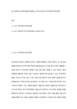 [A+사진첨부] [나에게 알맞은 학습법] 11주차 강의 정리, 인지전략의 의미와 종류-1페이지