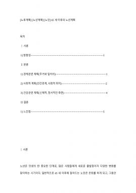 [노후계획] [노년계획] [노인] 65세 이후의 노년계획-1페이지